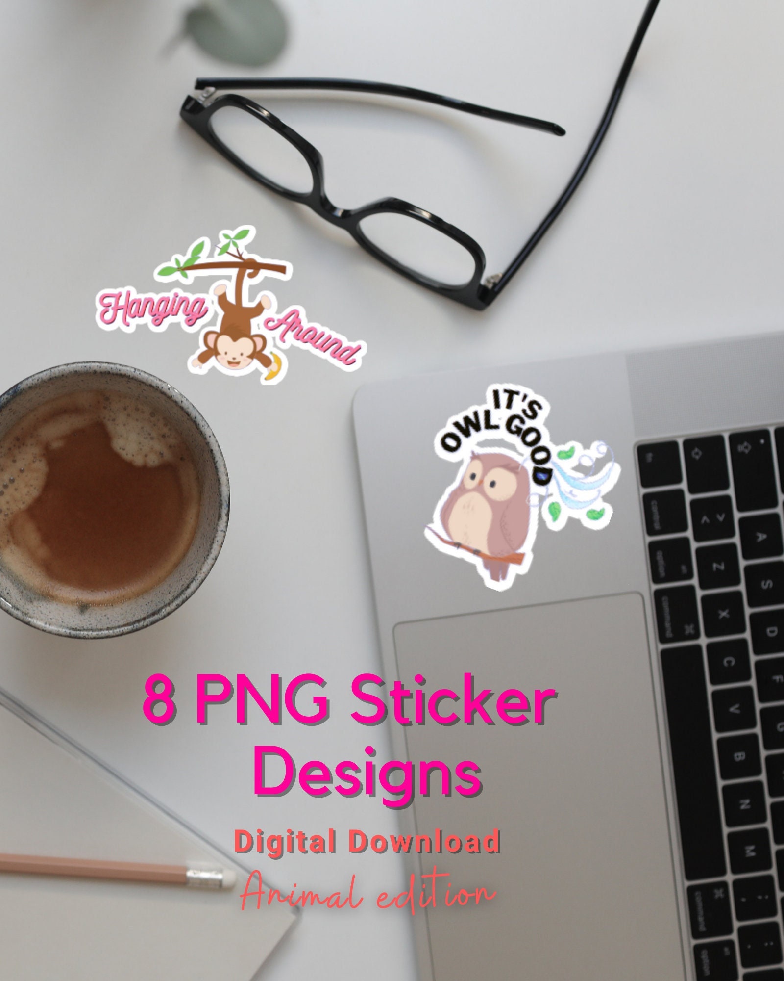 Printable Digital PNG Stickers (animal Edition) - Etsy