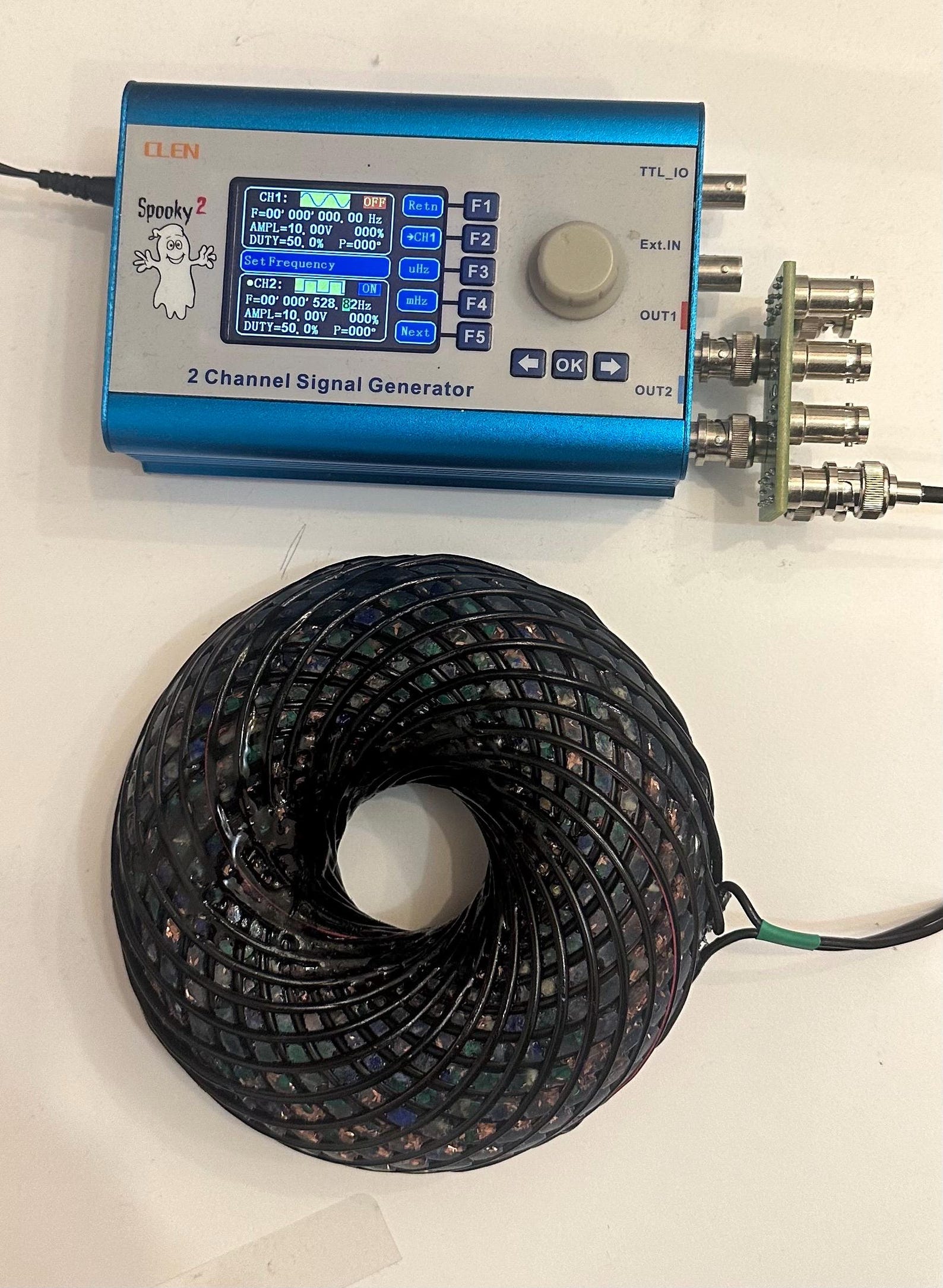 24 Turns Rodin Coil Antena With Orgonite - 15cm Radius+dual Channel ...