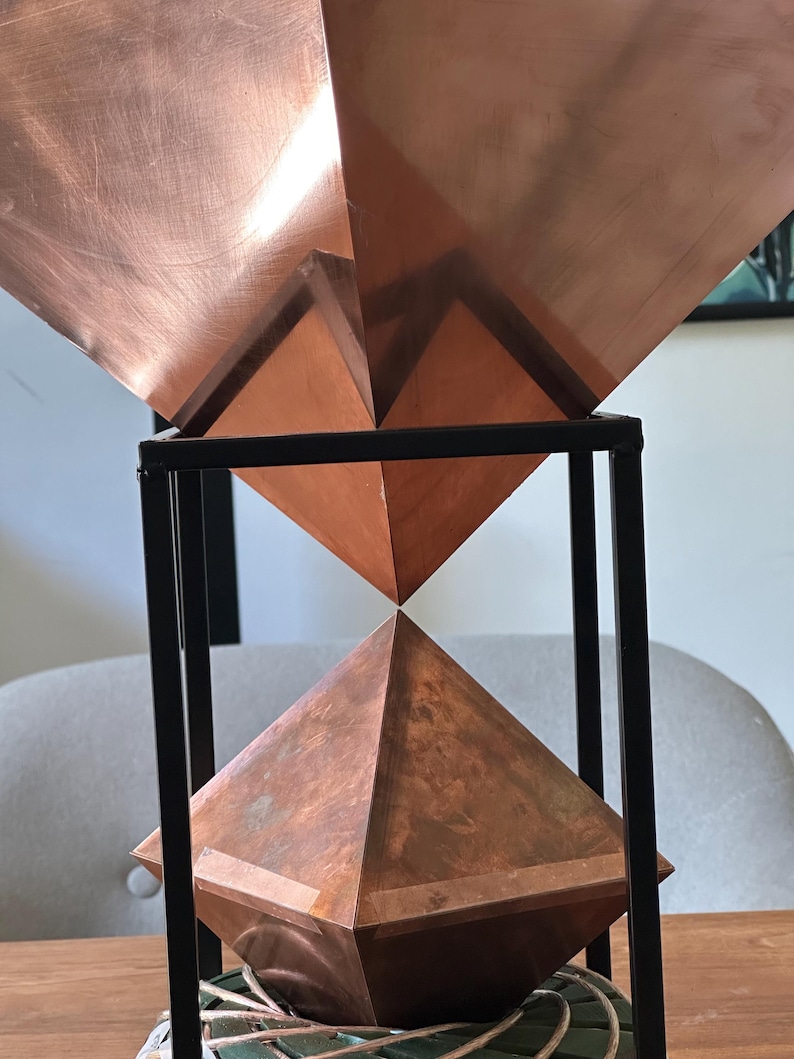 Large Copper Octahedron bipyramid 33cm/20cm/14cm Pyramid With Base and ...