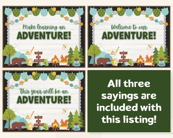 Door Decorations 84-Piece Camping Bulletin Board Decorations ...