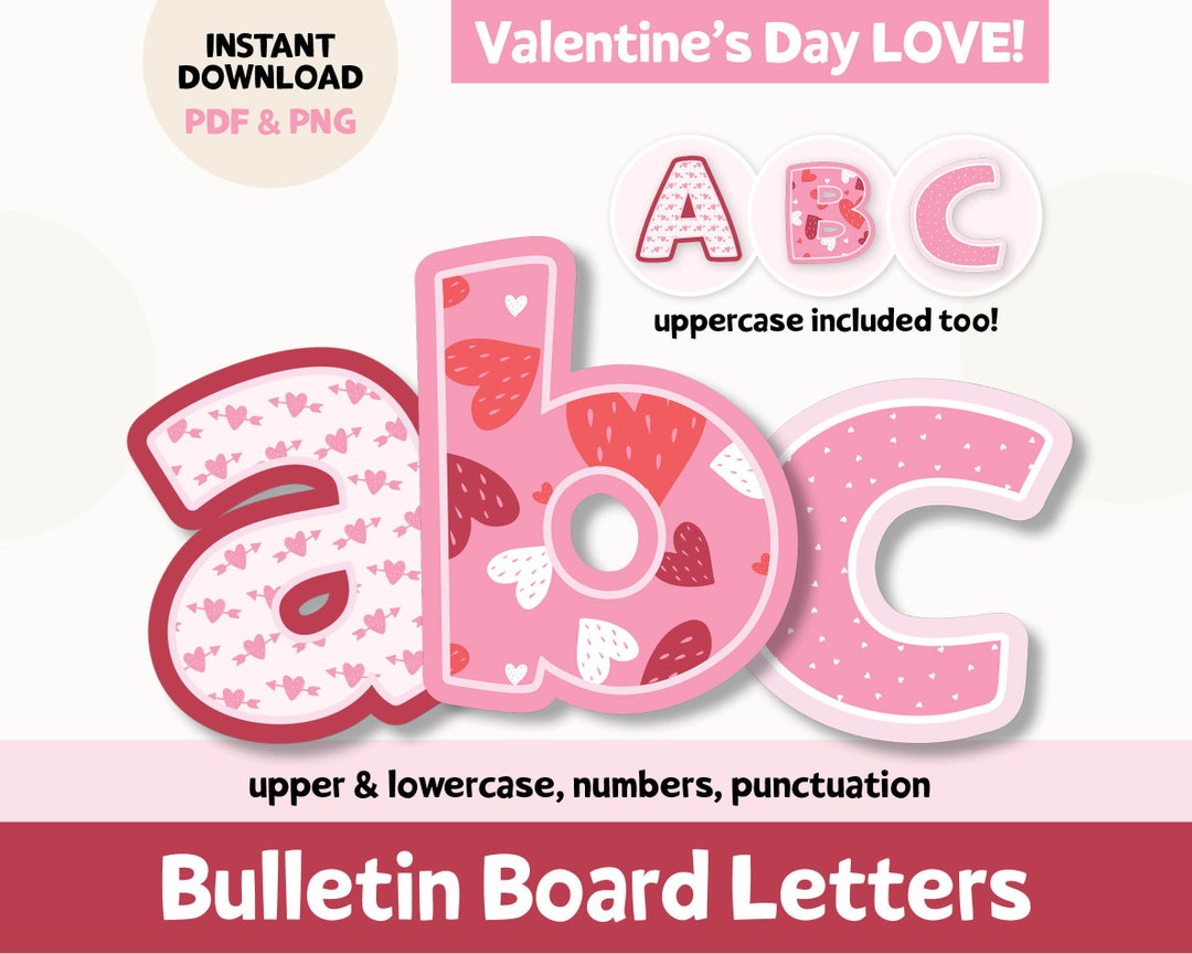 Valentines Bulletin Board Letters, February Valentines Letters ...