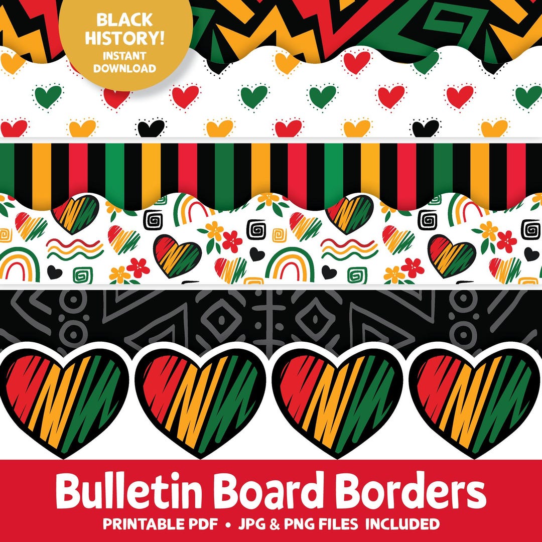 Black History Month Bulletin Board Borders, Black History Bulletin ...