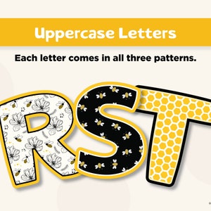 Bumble Bee Bulletin Board Letters, Honeycomb Printable Letters for ...