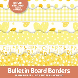 Yellow Bulletin Board Border Set: Spring Classroom Decor (PDF) - Etsy