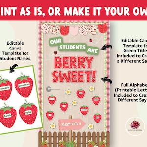 Spring Door Decor for Classroom, Strawberry Door Decor Kit, Summer ...