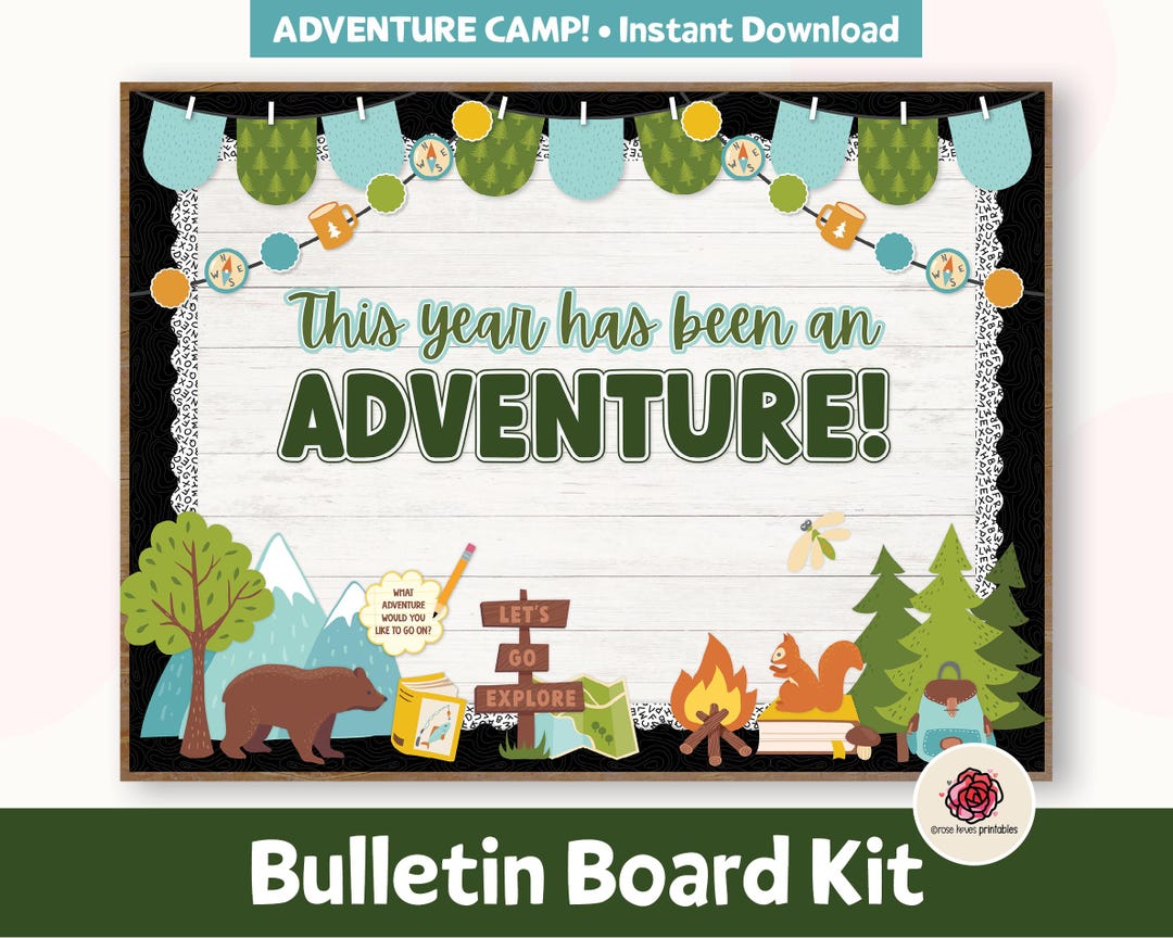 End of School Year Bulletin Board, Camping Adventure Theme, Outdoor ...