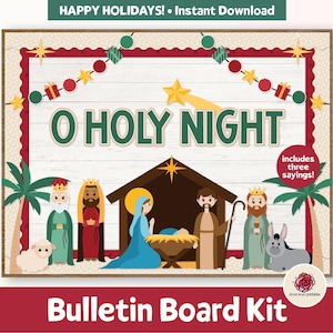 Christmas Bulletin Board, Nativity Bulletin Board Kit, Printable ...