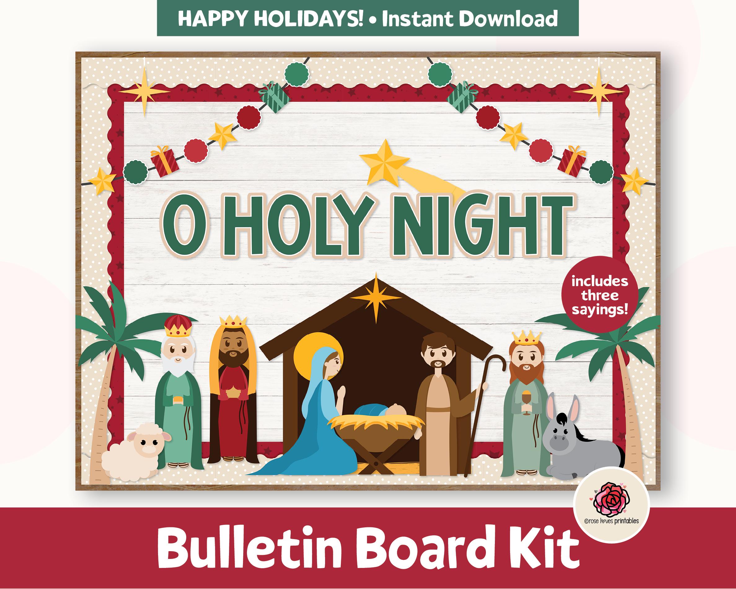 Christmas Bulletin Board, Nativity Bulletin Board Kit, Printable ...