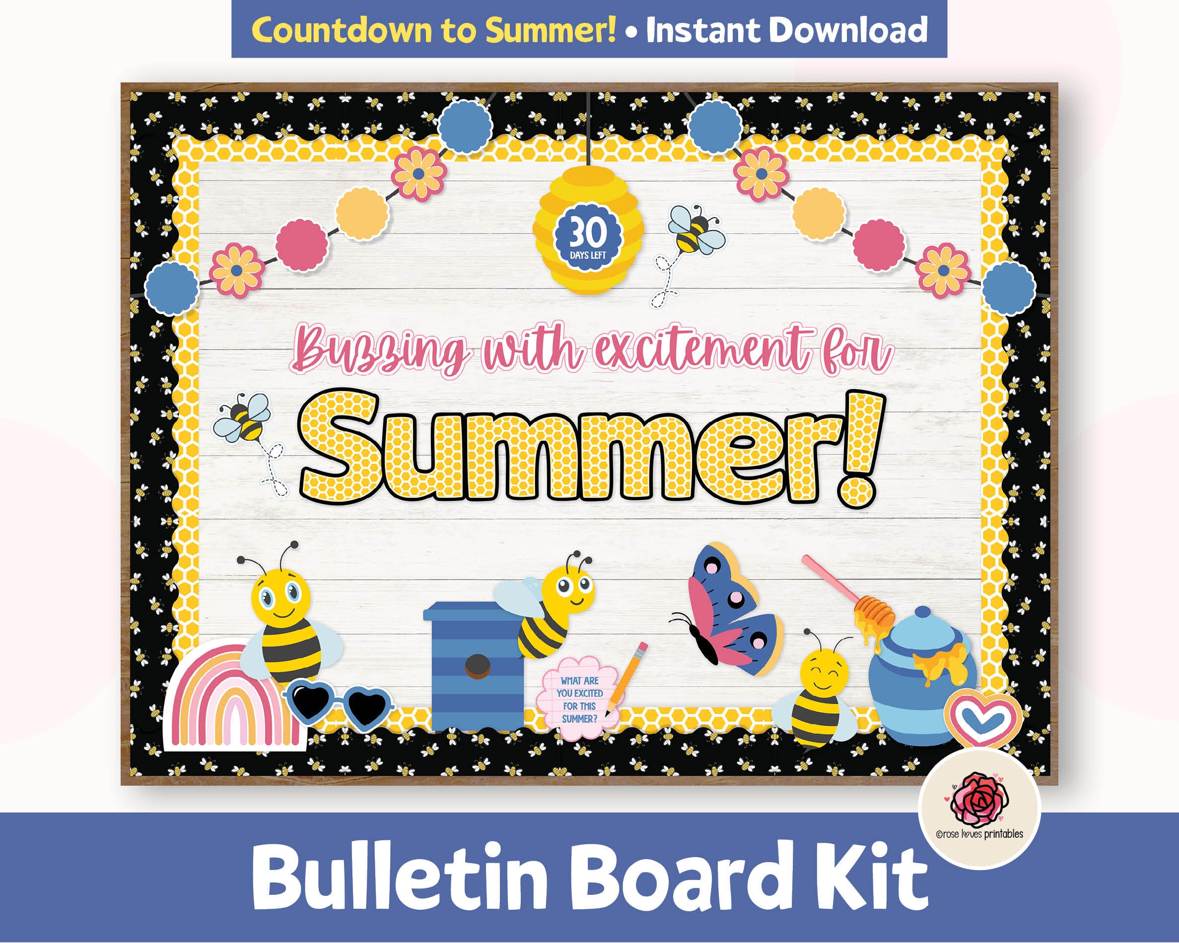 Summer Bulletin Board Kit, End of the Year Bulletin Board, Countdown to ...