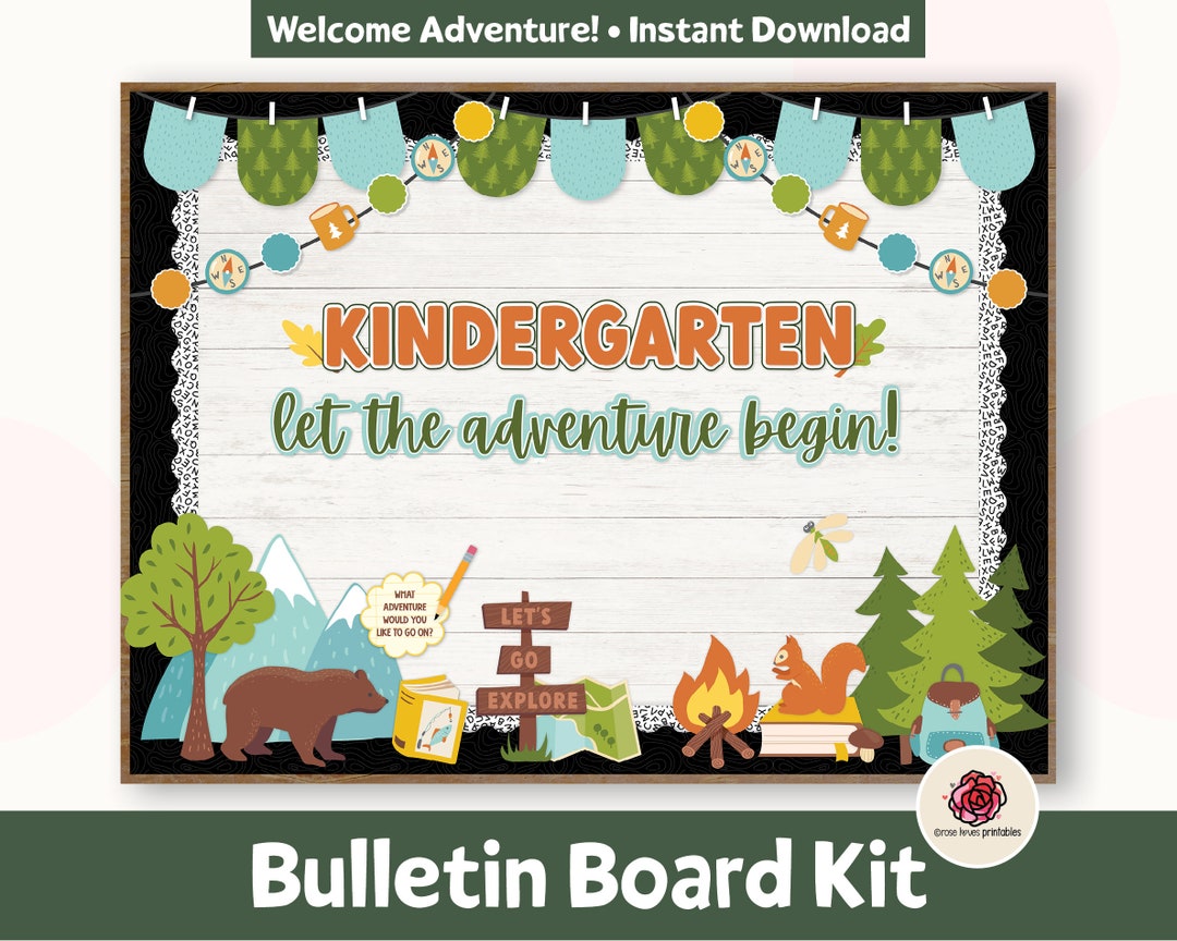 Back to School Bulletin Board Kit, Kindergarten Adventure Printable ...