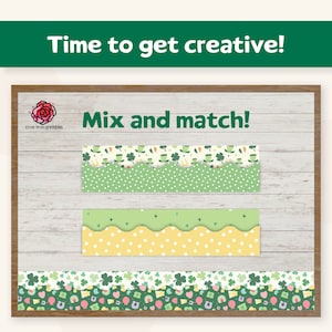St Patricks Day Bulletin Board Border Set, March Bulletin Border, Irish ...