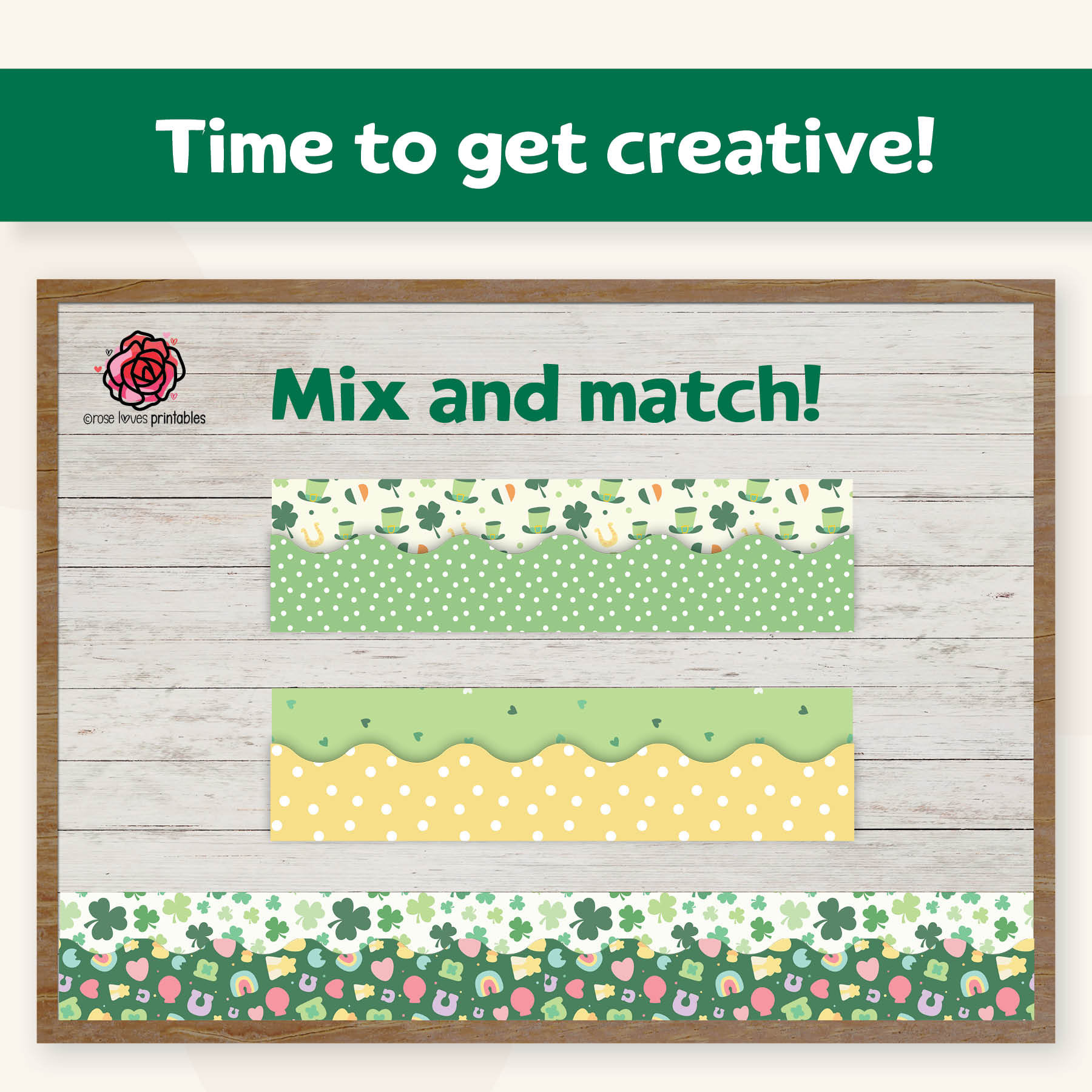 St Patricks Day Bulletin Board Border Set, March Bulletin Border, Irish ...