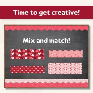 Valentines Classroom Bulletin Board Border Set, Heart Valentine ...