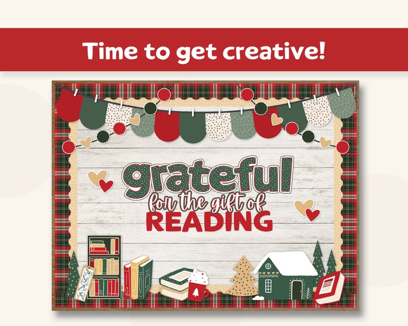Christmas Bulletin Board Kit, Reading Bulletin Board, Printable ...