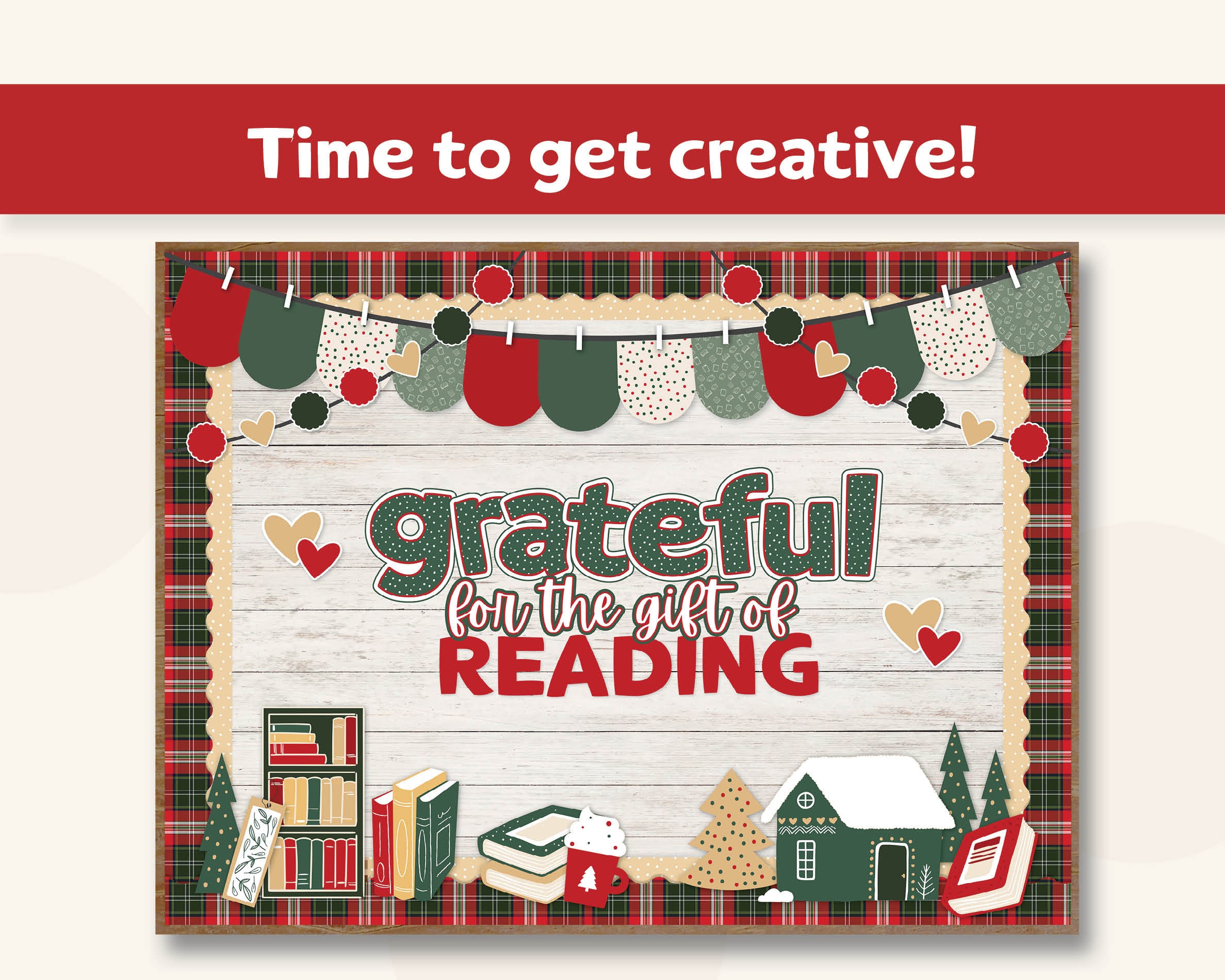 Christmas Bulletin Board Kit, Reading Bulletin Board, Printable ...