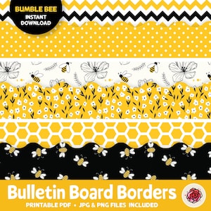 Spring Classroom Bulletin Board Border Set, Bumble Bee Bulletin Border ...