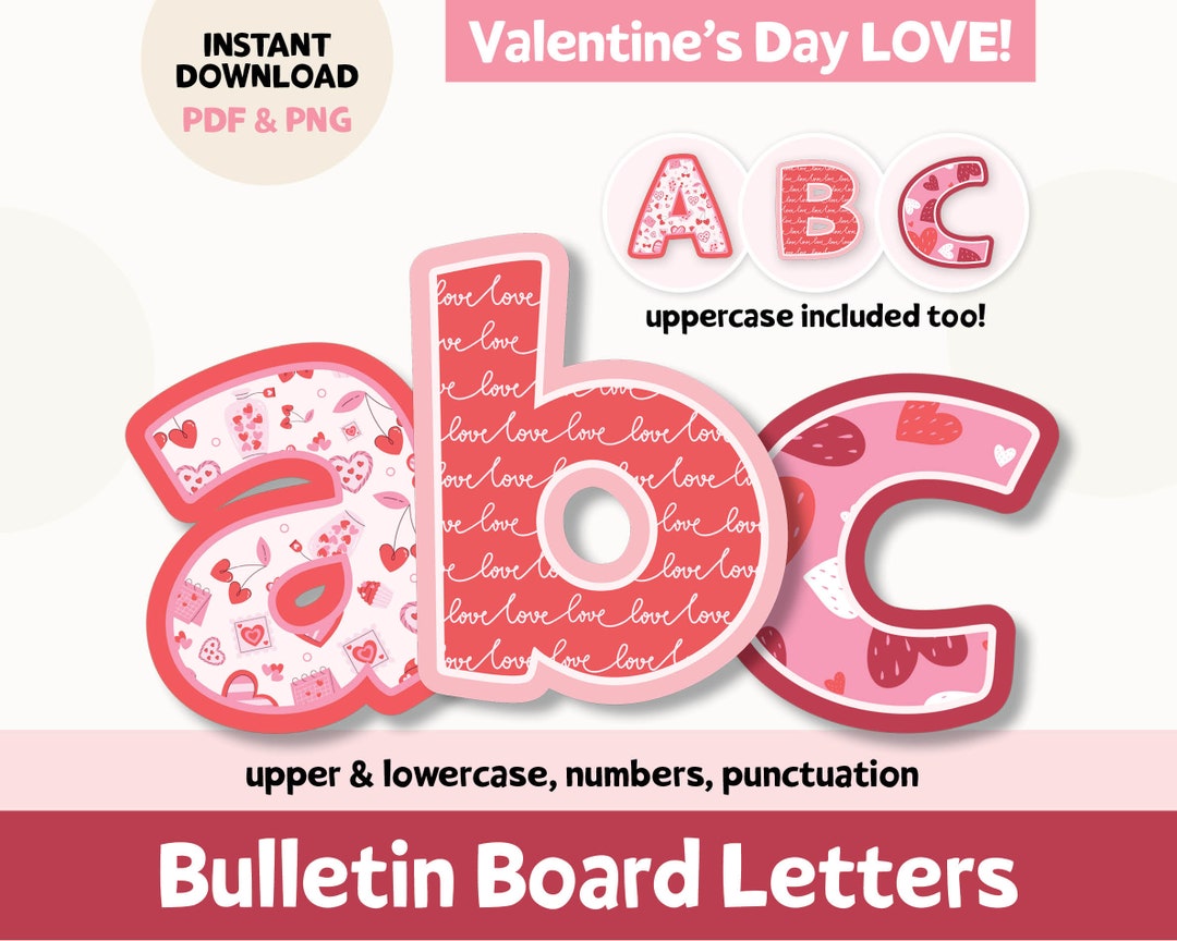 Valentines Bulletin Board Letters, February Valentines Letters ...
