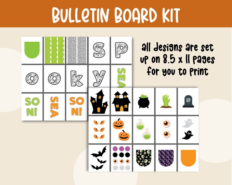 Halloween Bulletin Board Kit, October Bulletin Board Kit, Halloween ...