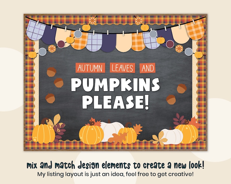 Fall Bulletin Board Kit, Autumn Bulletin Board for Classroom, Fall ...