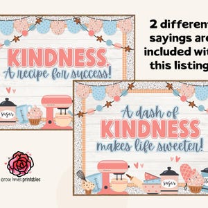 Kindness Bulletin Board Kit, Printable Bulletin Board Baking Theme ...
