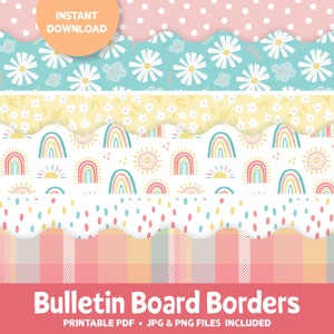 Spring Bulletin Board Border Kit, Easter Bulletin Border, April Spring ...
