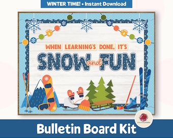 Snow Day Bulletin Board Kit: Winter Classroom Decor (PDF) - Etsy