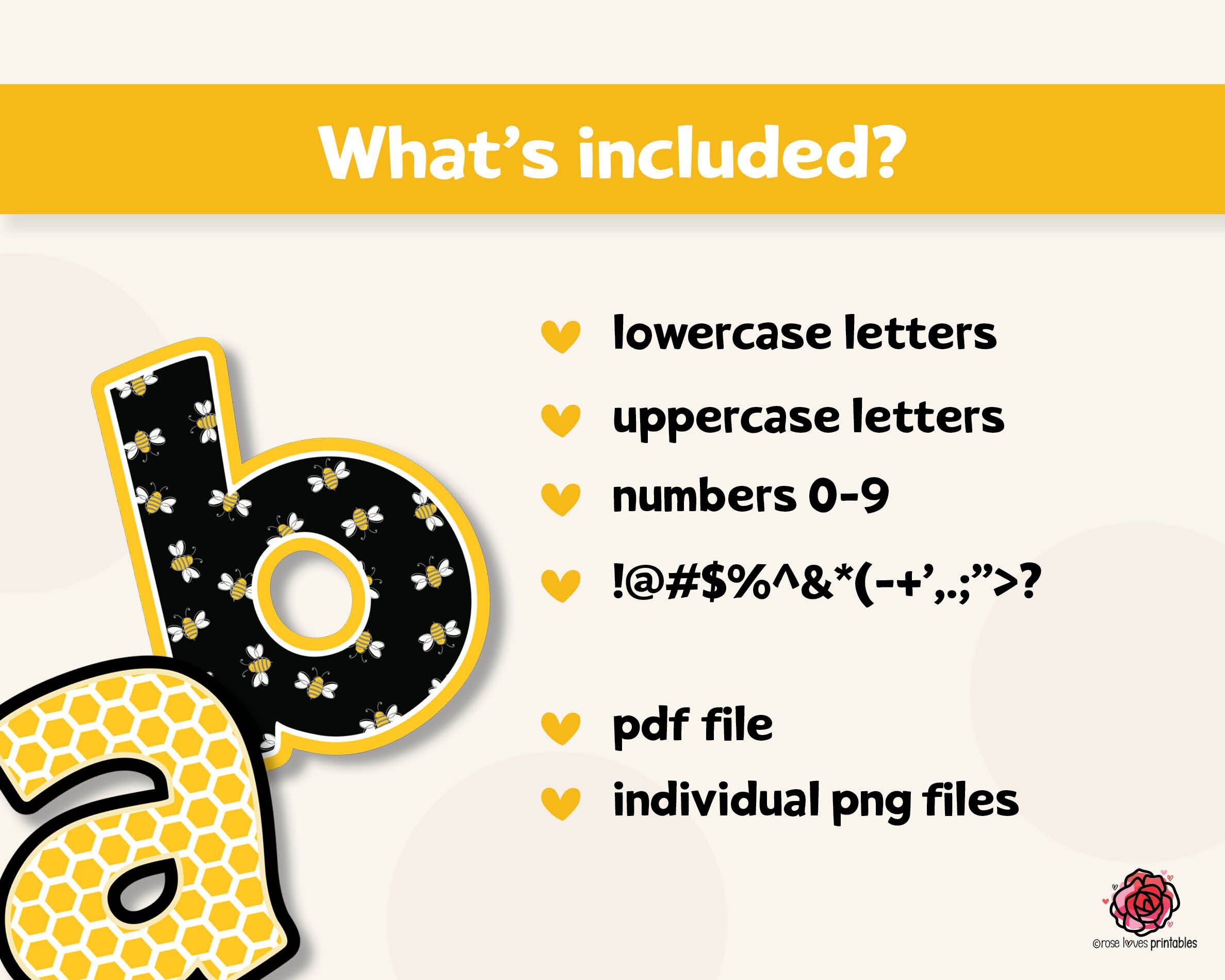 Honeycomb Bulletin Board Letters, Bumble Bee Printable Letters for ...