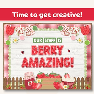 Staff Bulletin Board Kit, Strawberry Bulletin Board Kit for Spring or ...