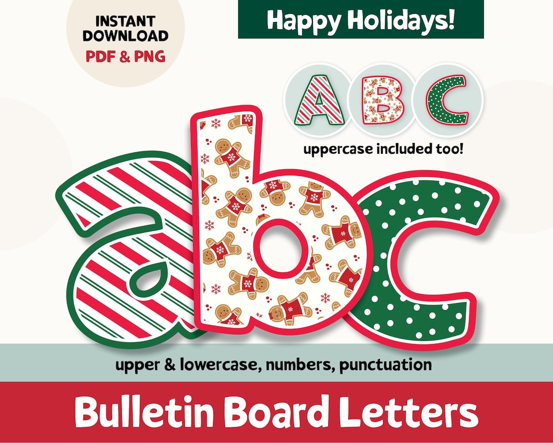 Christmas Bulletin Letters, December Bulletin Board Letters for ...