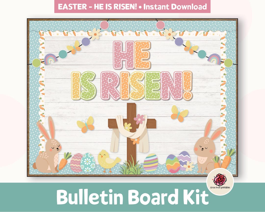 Religious Easter Bulletin Board for Church or Christian School, Easter ...