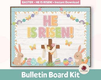 He is Risen Easter Bulletin Board Kit: Spring Classroom Decor (PDF ...
