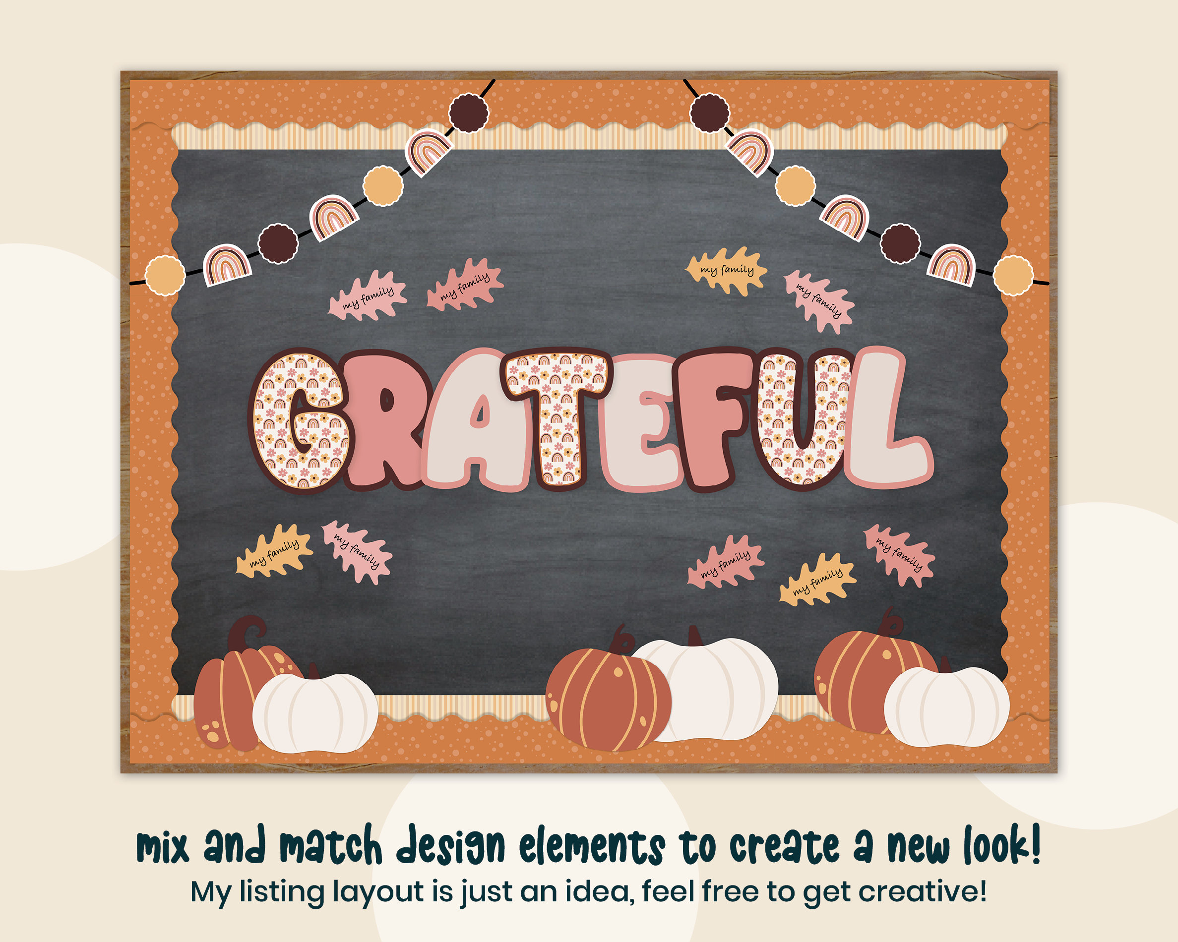 Fall Themed Printable Bulletin Board Kit or Classroom Door Decor ...