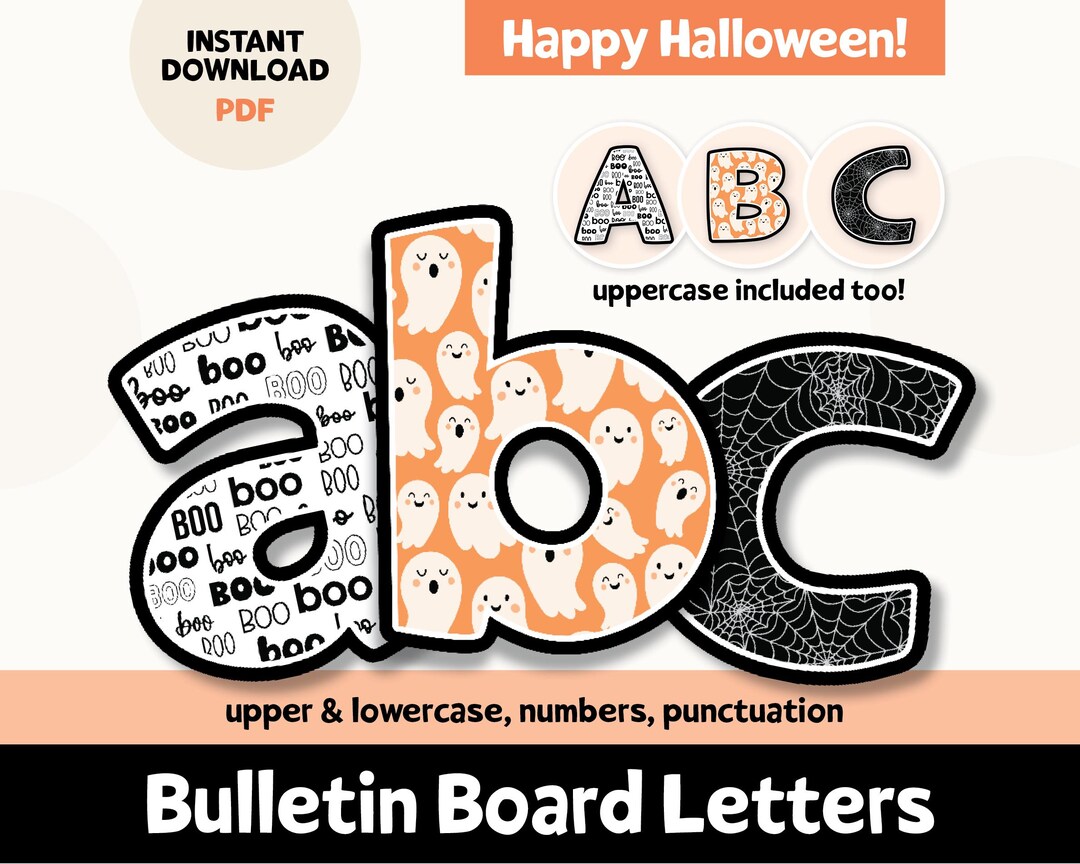 Halloween Bulletin Board Letters for Classroom Door Decor, October ...