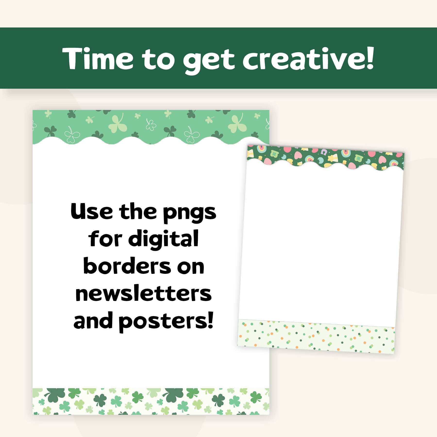 St Patricks Day Bulletin Board Border Set, March Bulletin Border ...