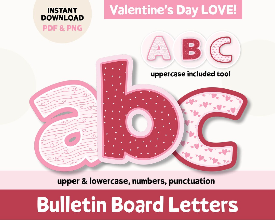 Valentines Bulletin Board Letters, February Valentines Letters ...