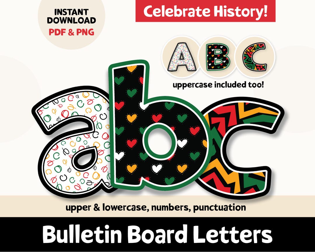 Black History Bulletin Board Letters, Black History Month Bulletin ...