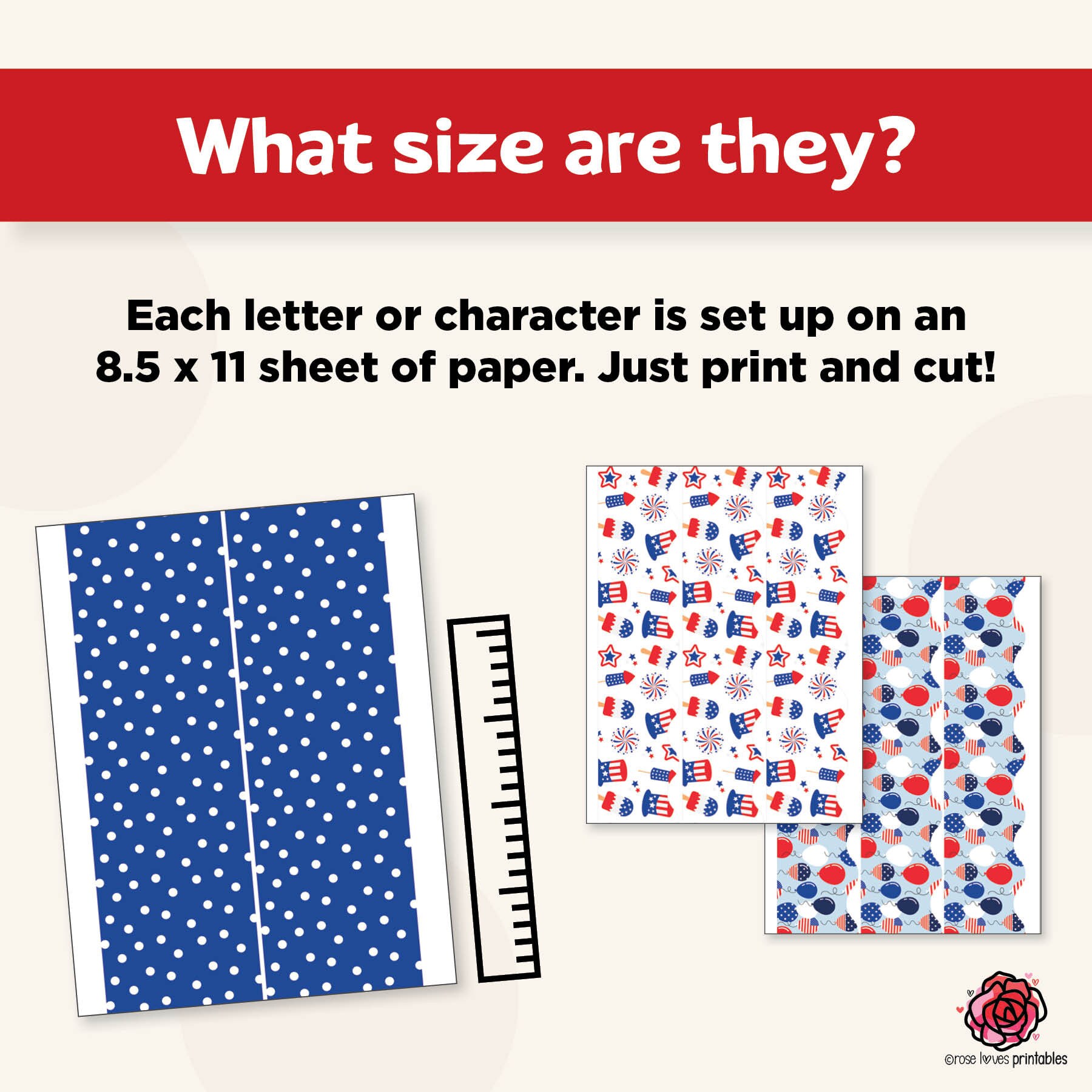 4th of July Bulletin Board Border, Printable Border for Classroom Decor ...