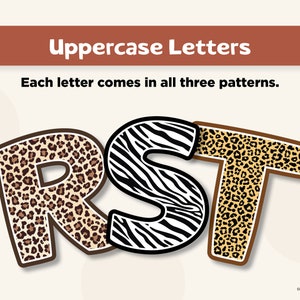 Animal Print Bulletin Board Letters, Safari Printable Letters for ...