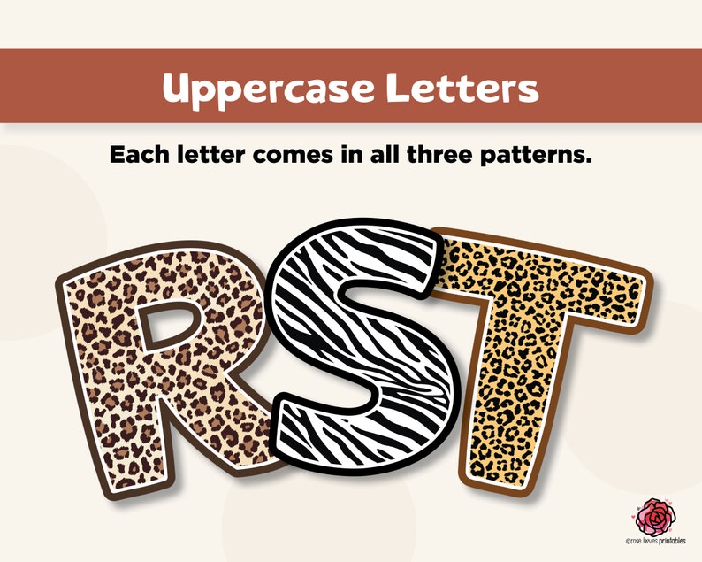 Animal Print Bulletin Board Letters, Safari Printable Letters for ...