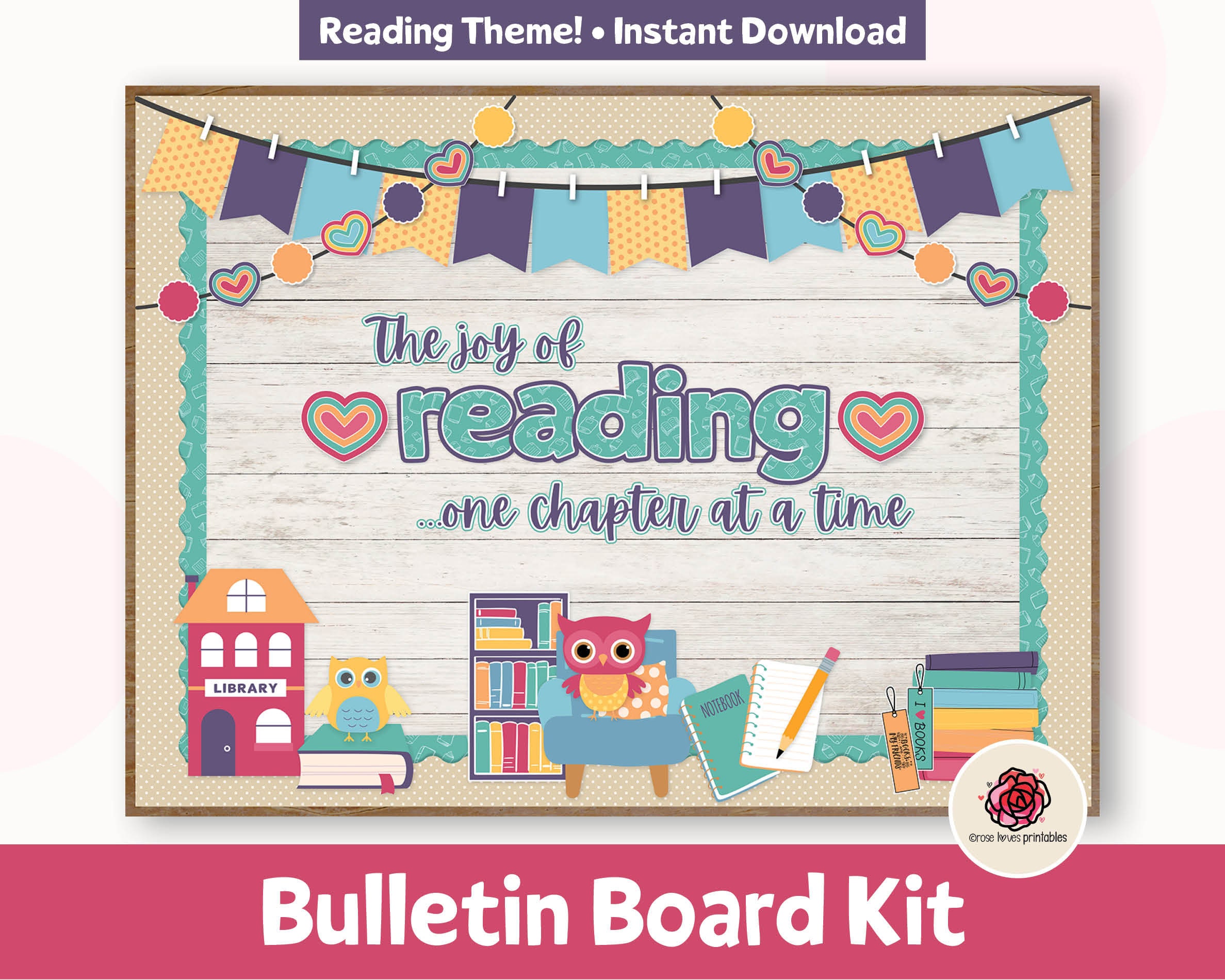 Library Bulletin Board Kit, Reading Bulletin Board Set, Classroom Door ...