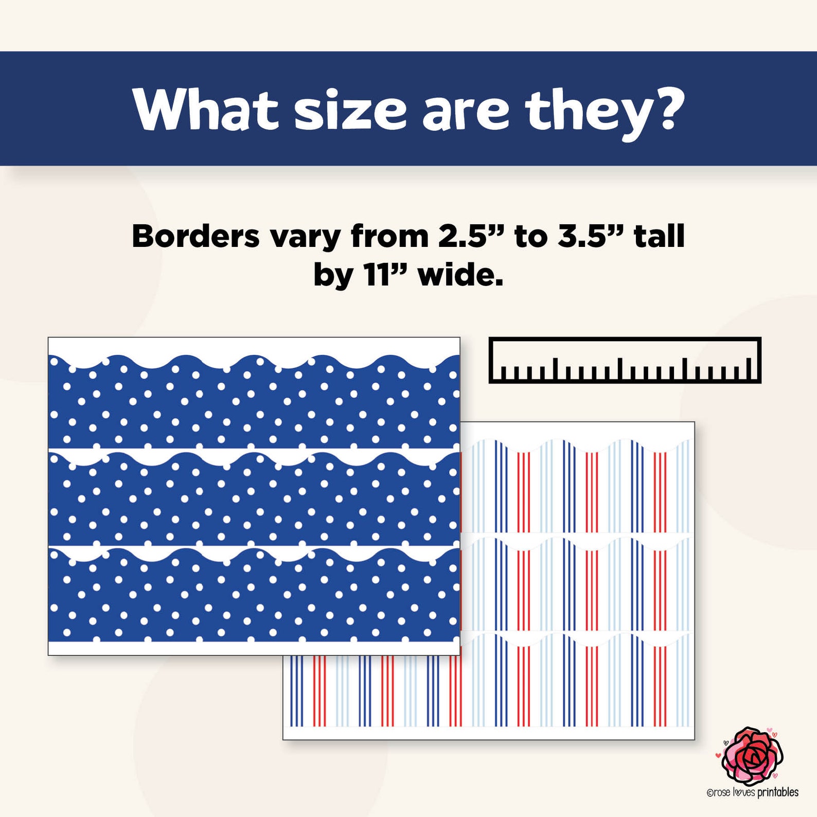 4th of July Bulletin Board Border, Patriotic Bulletin Border, Printable ...
