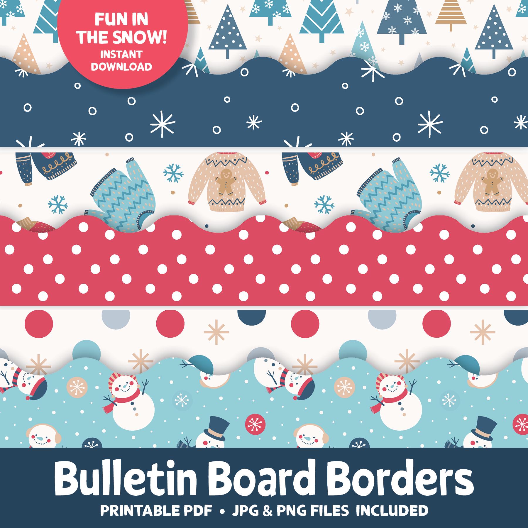Winter Bulletin Board Border Set: Snowman, Sweaters (printable PDF) - Etsy