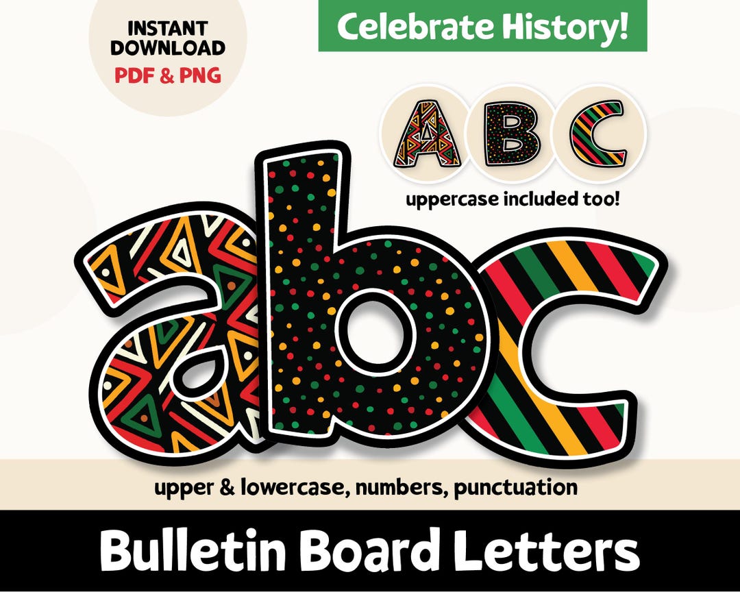 Black History Bulletin Board Letters, Black History Month Bulletin ...