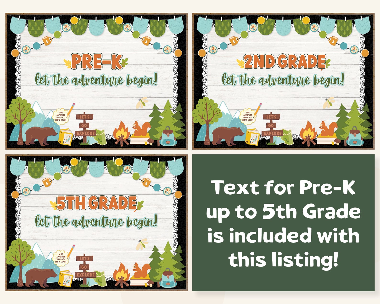Back to School Bulletin Board Kit, 1st Grade Adventure Printable ...