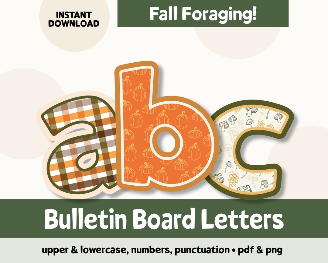 Pumpkin Bulletin Letters, Fall Bulletin Board Letters for Classroom ...