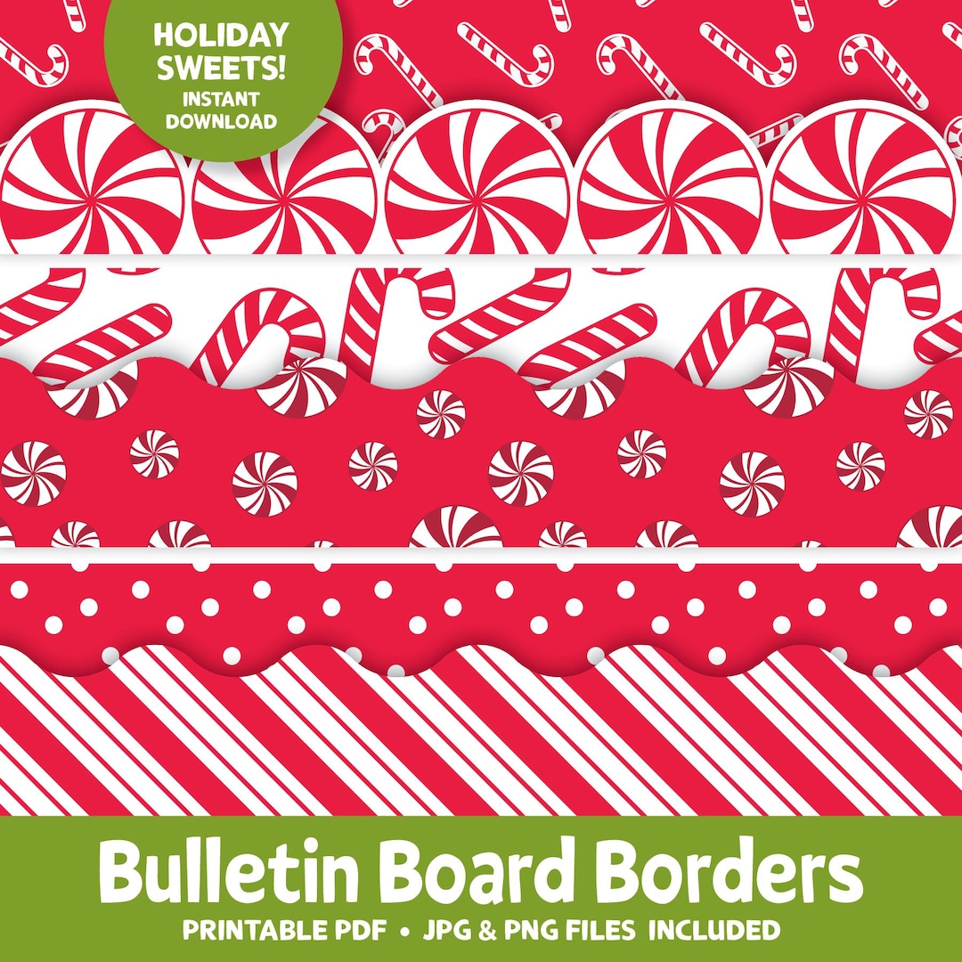 Candy Cane Bulletin Borders, Christmas Bulletin Board Borders ...