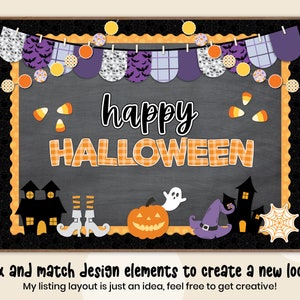 Halloween Bulletin Board Kit, Happy Halloween Bulletin Board, Haunted ...