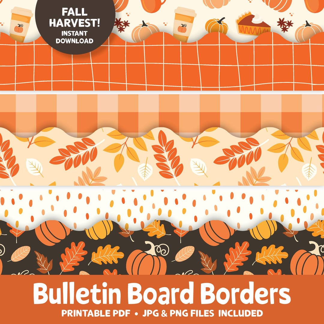 Fall Bulletin Borders, Autumn Classroom Decor, Thanksgiving Bulletin ...