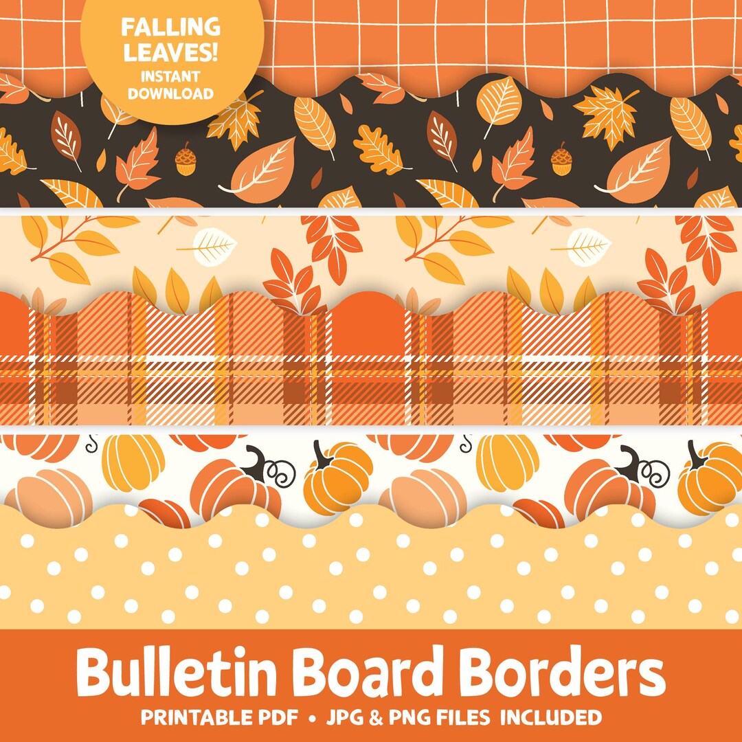 Fall Bulletin Borders, Autumn Classroom Decor, Thanksgiving Bulletin ...