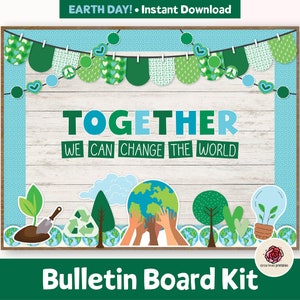 Earth Day Bulletin Board Kit, April Printable Bulletin Board for ...